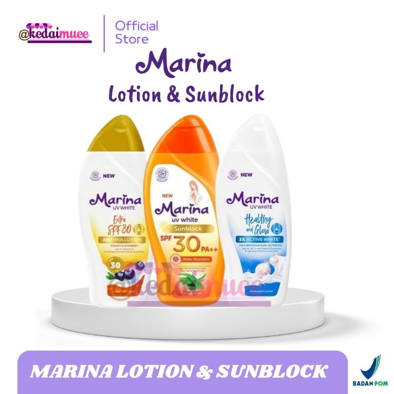 Jual Marina UV White Sunblock SPF 30 Sunblock 85ML | Marina Hand & Body ...