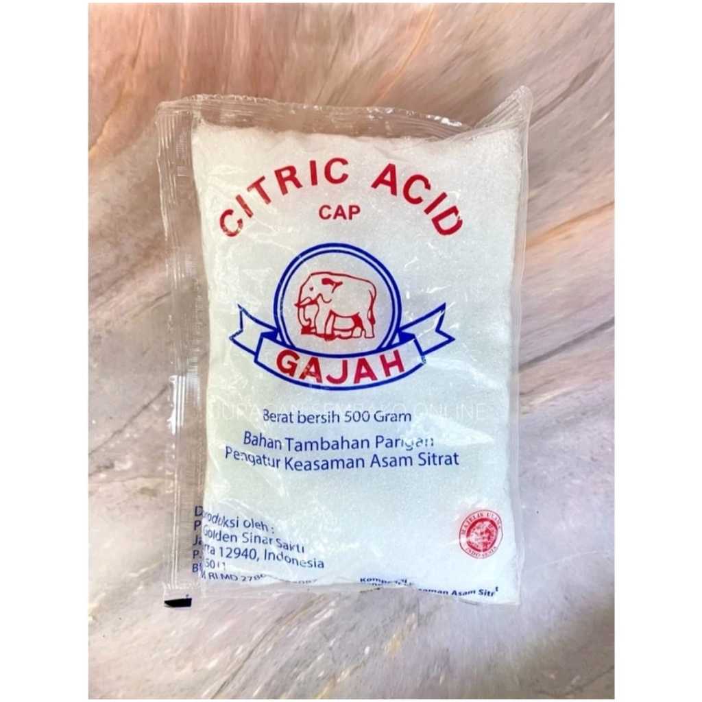 Jual Citric acid cap gajah 250gr asam citrun pemutih pembersih pakaian ...