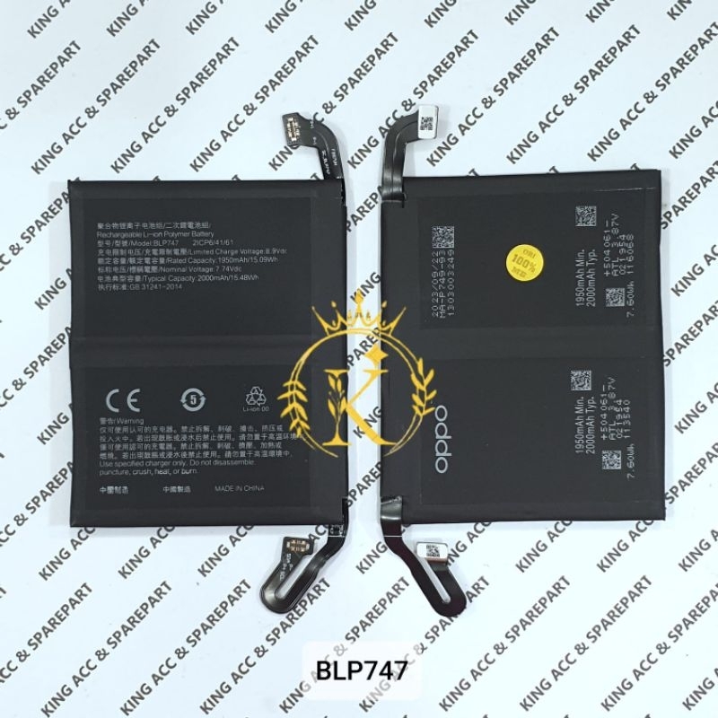 Jual BATERAI BATRE BATERE BATTERY OPPO RENO ACE BLP747 BLP-747 ORIGINAL ...