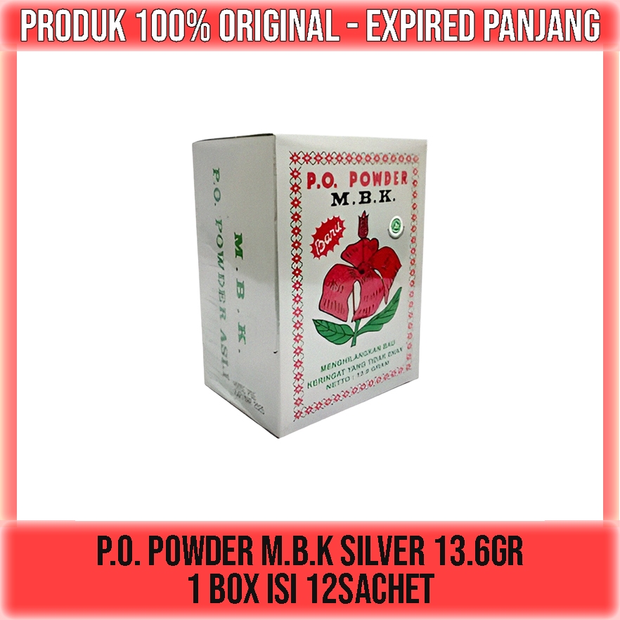 Jual ORIGINAL Bedak MBK Powder Silver 13.6gr Penghilang Bau Badan 1Box ...