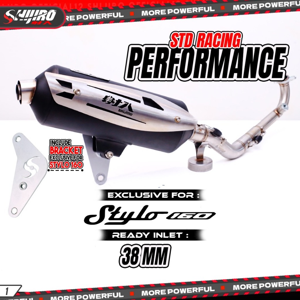 Jual KNALPOT STANDAR RACING SHIJIRO TIPE PERFORMANCE HONDA STYLO 160 ...