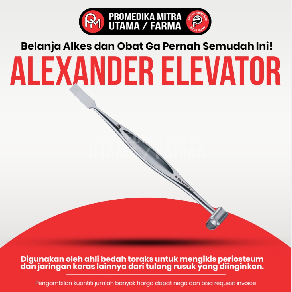 Jual Alexander Periosteal Elevator, 21 cm | Alat bedah untuk klinik dan ...