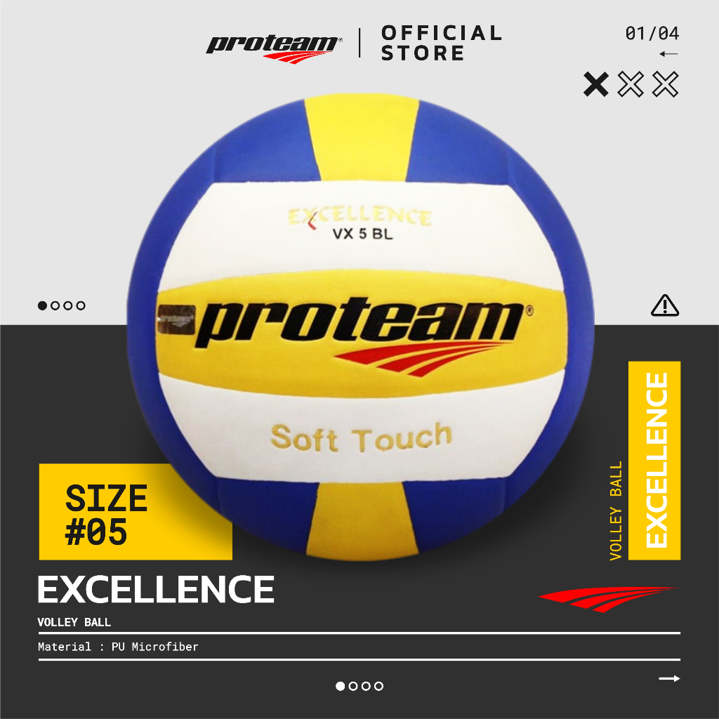 Jual Bola Voli Original Proteam Volley Ball Excellence Blue-Yellow ...