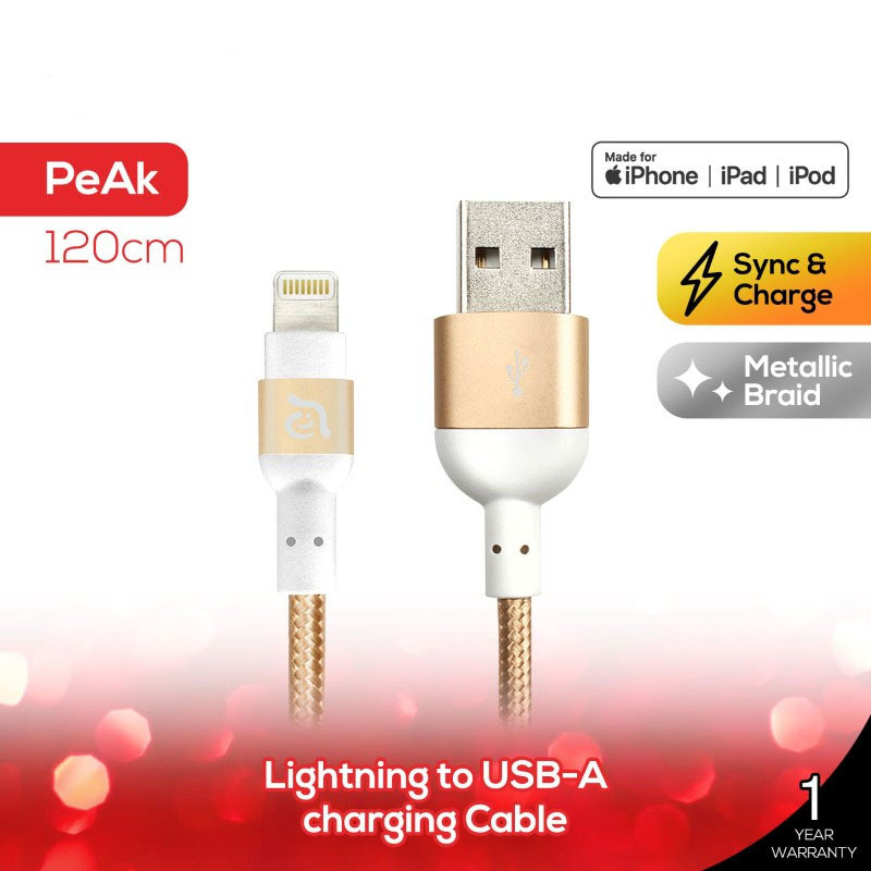 Jual ADAM ELEMENTS PEAK - CABLE USB A to Lightning MFI - 120CM | Shopee ...