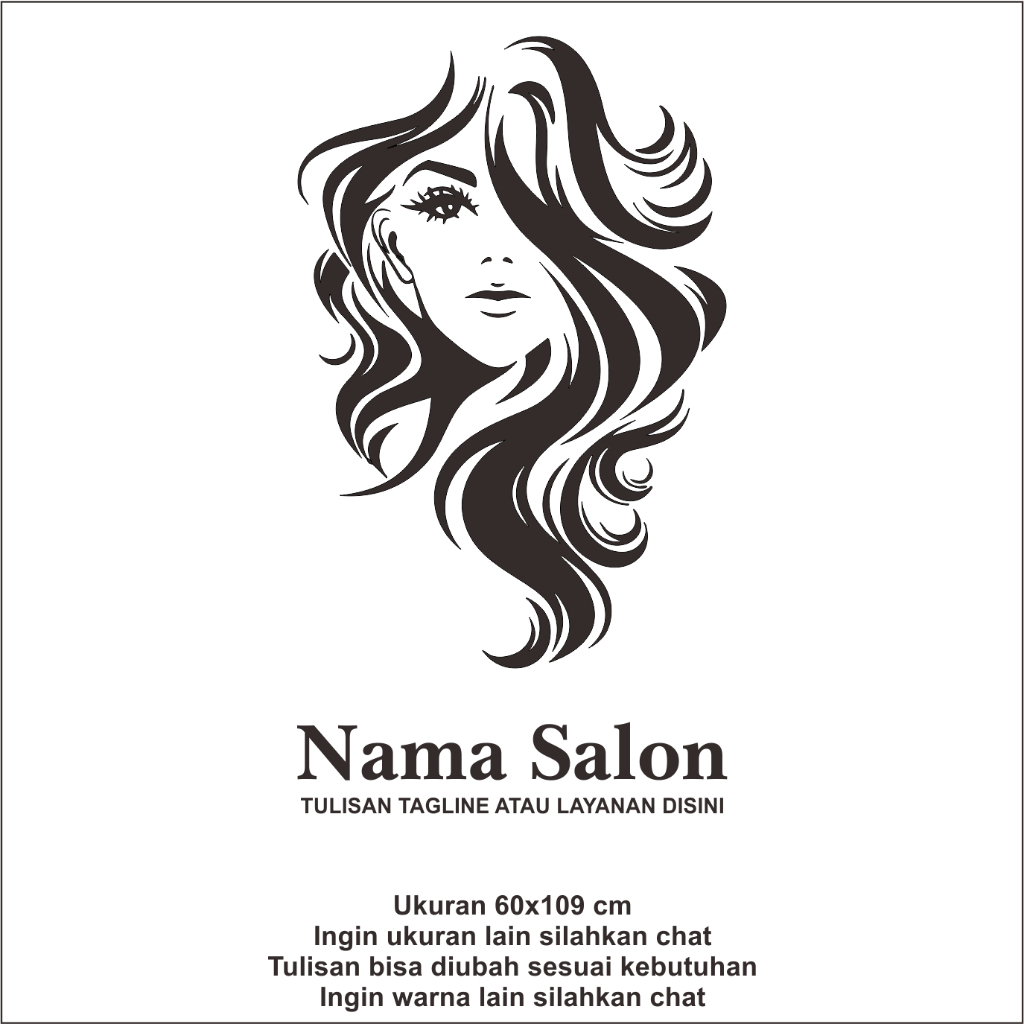 Jual Stiker Dinding Kaca Salon Rambut Hair Custom Tulisan Cutting ...