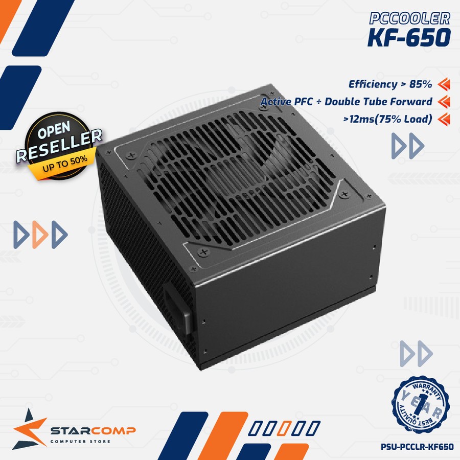Jual PCCOOLER KF650 - 650W 80+ White Active PFC Power Supply PC COOLER ...