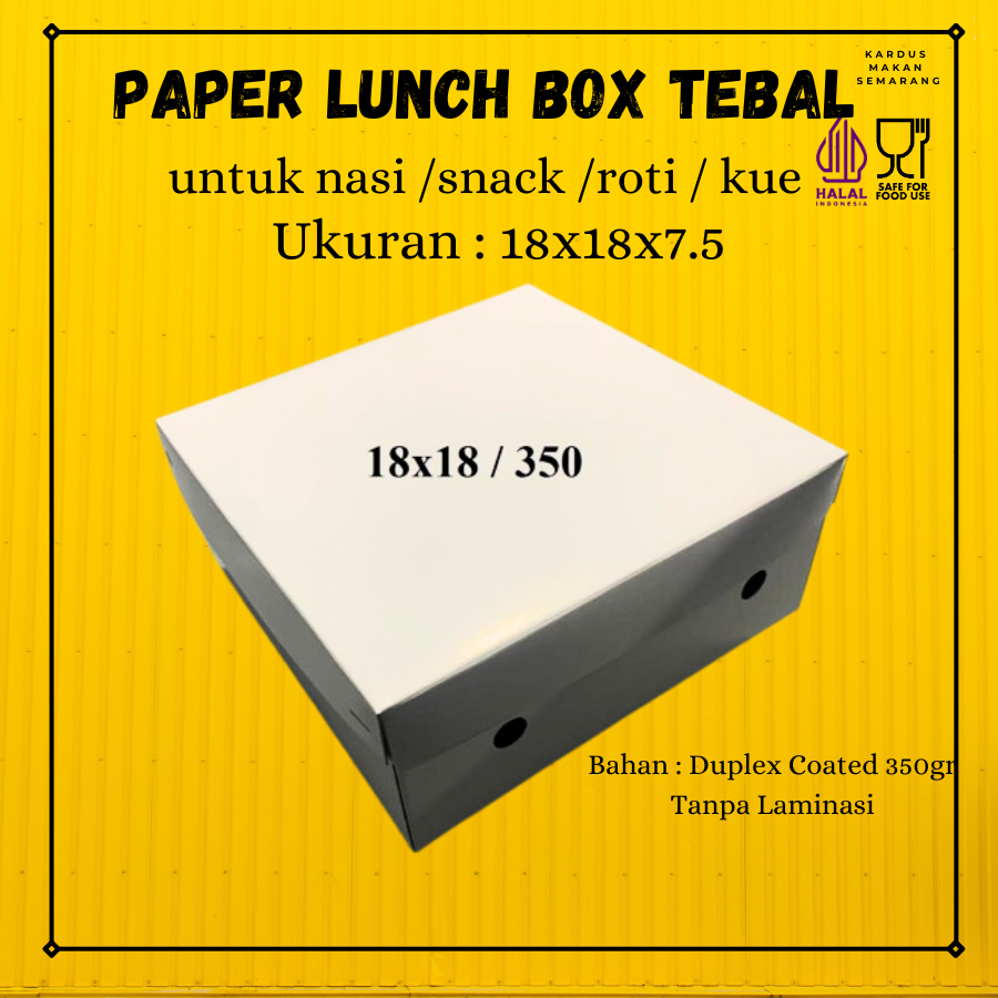 Jual Dus Makanan 18cm x 18cm x 7,5cm Duplex Coated Roti Box Berkat ...