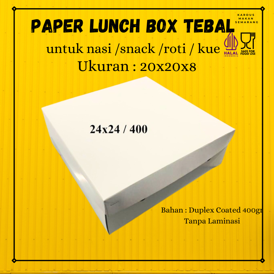 Jual Dus Makanan 24 x 24 Roti Box Berkat Kardus Kue Coated Tebal Ukuran ...
