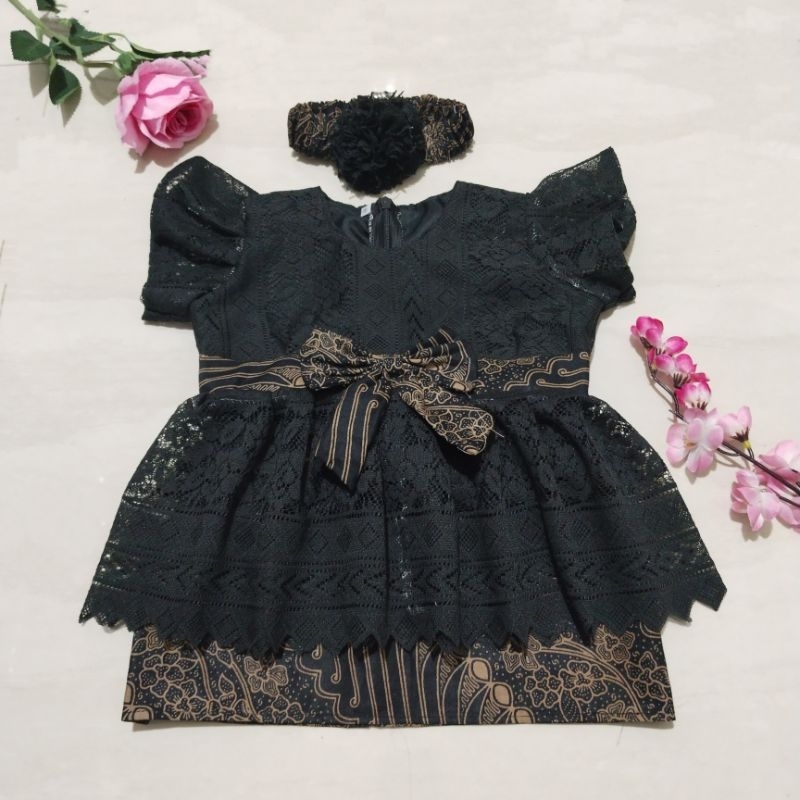 Jual KEBAYA BAYI / KEBAYA ANAK / KEBAYA BABY 6-12 BULAN hitam | Shopee Indonesia