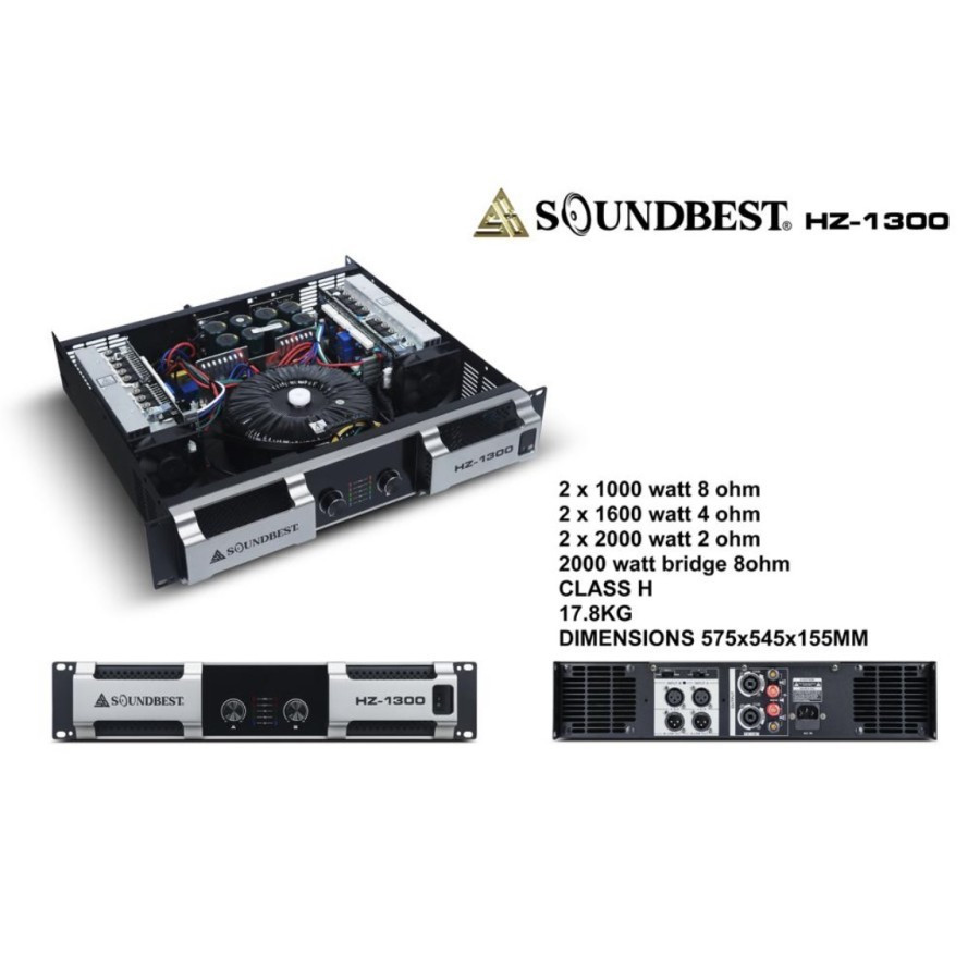 Jual POWER AMPLIFIER SOUNDBEST HZ 1300 / HZ1300 CLASS H ORIGINAL ...
