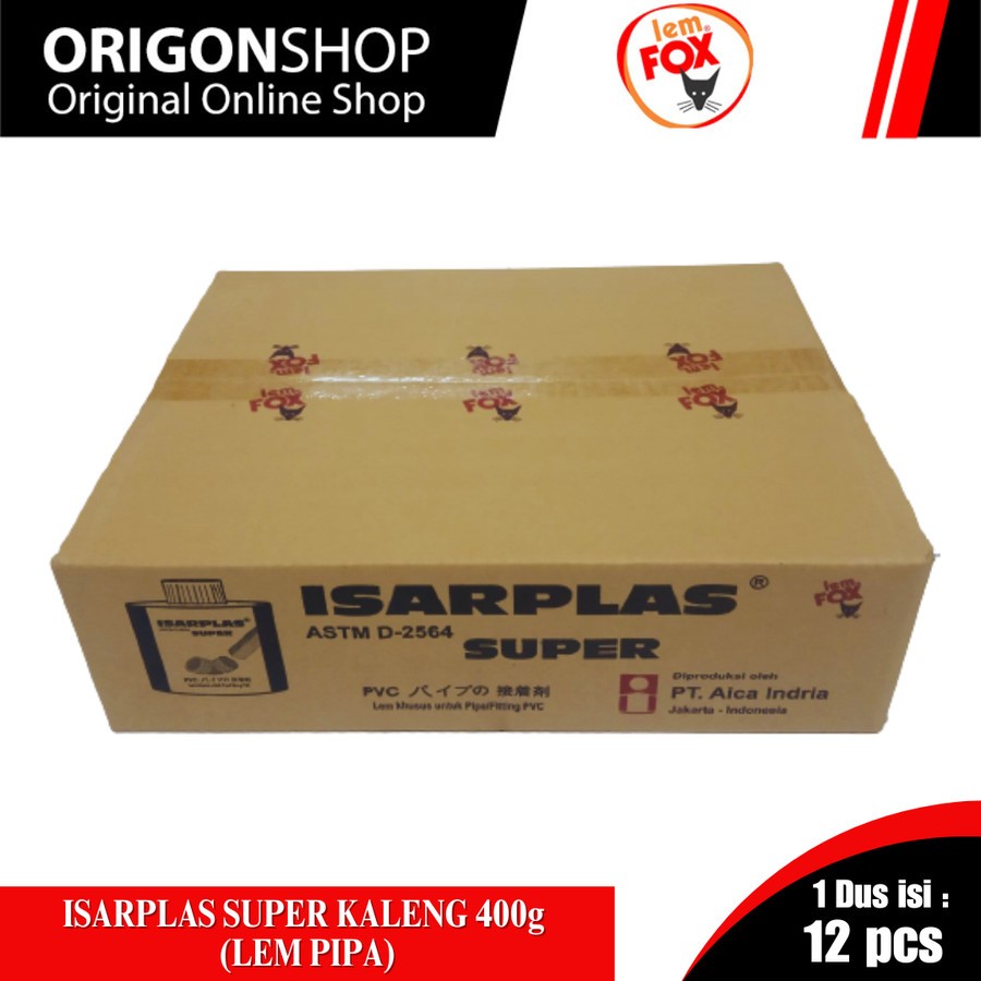 Jual Lem Fox Isarplas Super Kaleng 400 gram Lem Pipa Paralon (HARGA GROSIR) 1 Dus = 12 Pcs ORI ...