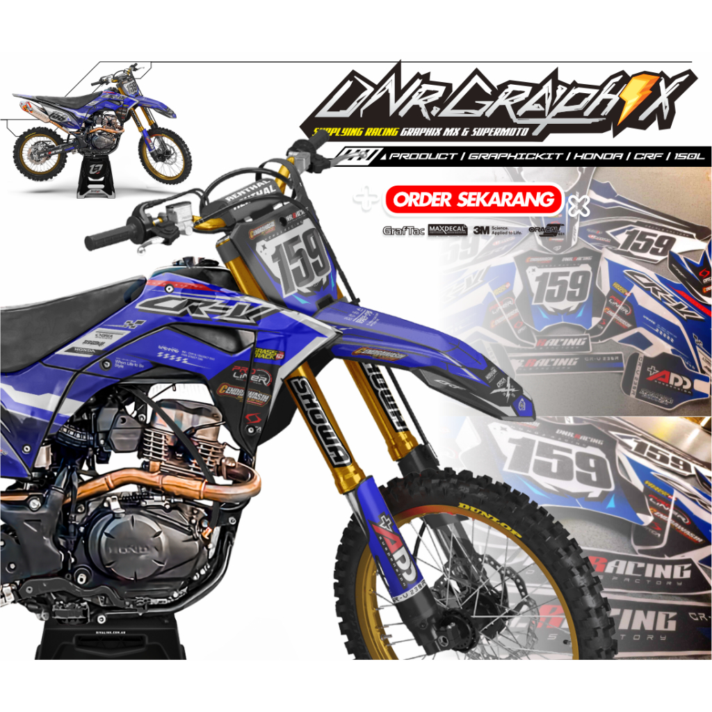 Jual BLUE RACER SERIES !!! Custom Decals KLX, DTX , WR, CRF Supermoto ...