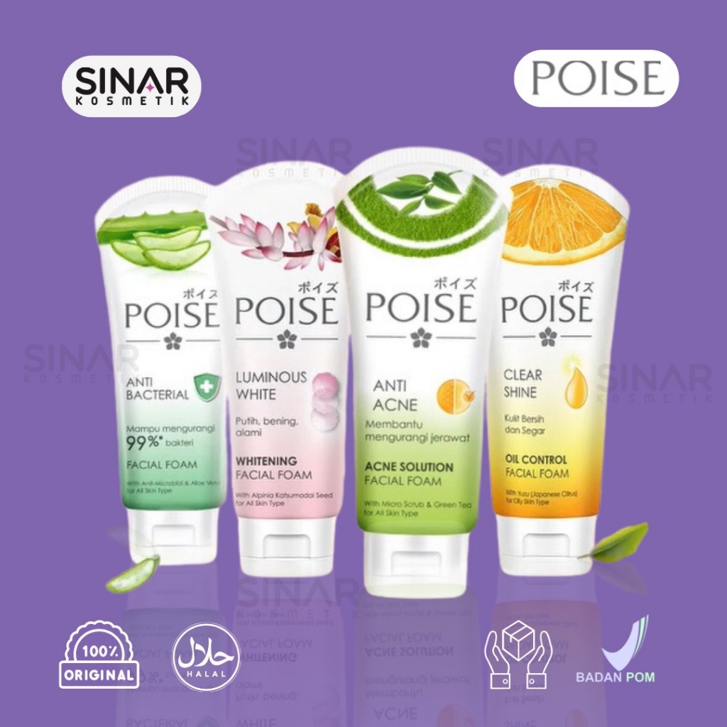 Jual Poise Facial Foam 100gr | Anti Bacteria / Anti Acne / Luminous ...