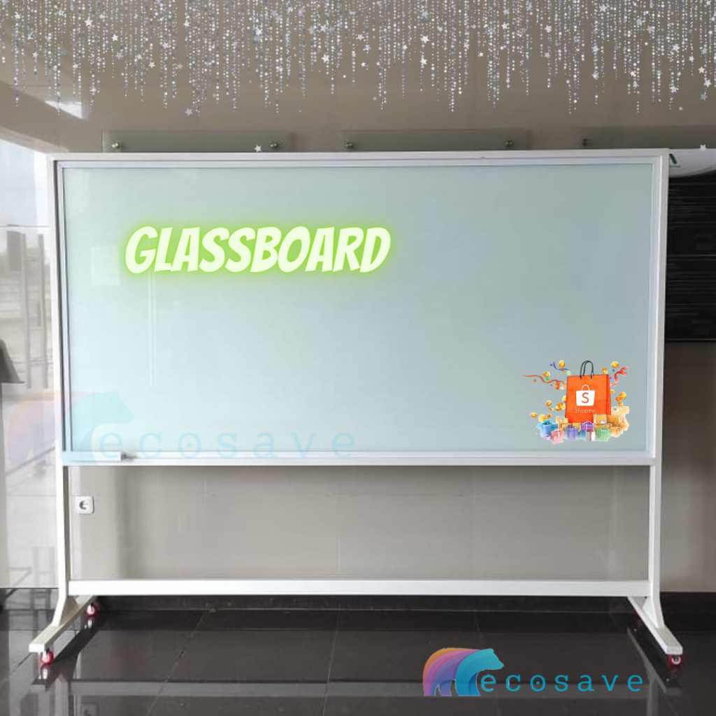 Jual Glassboard Standing Magnetic Papan Tulis Kaca Putih Glass Board Whiteboard Kaca Kaki Beroda ...