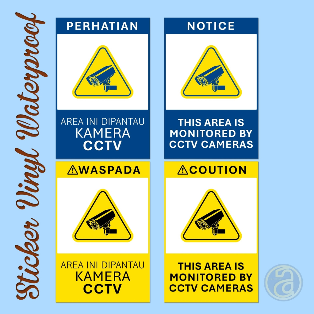Jual arcamas - Stiker CCTV 24 jam | Size 20x30 cm | Sticker area ini ...