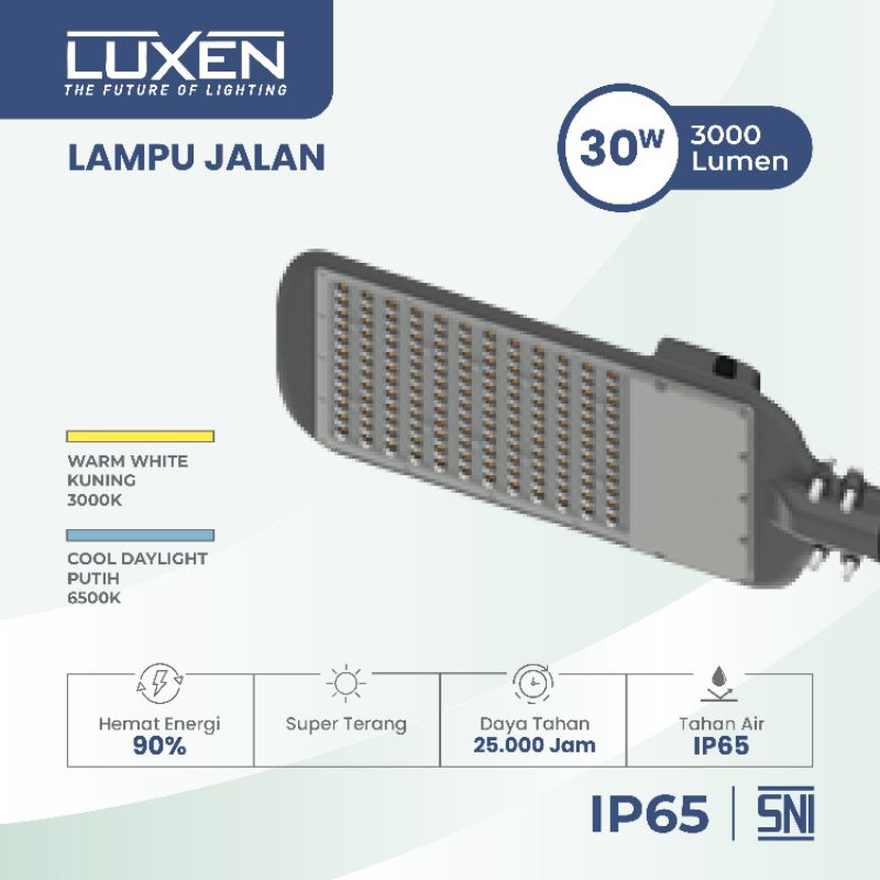 Jual LUXEN LAMPU PJU 30W 30 WATT CAHAYA PUTIH 6500K STREET LIGHT SNI LAMPU PENERANGAN JALAN ...