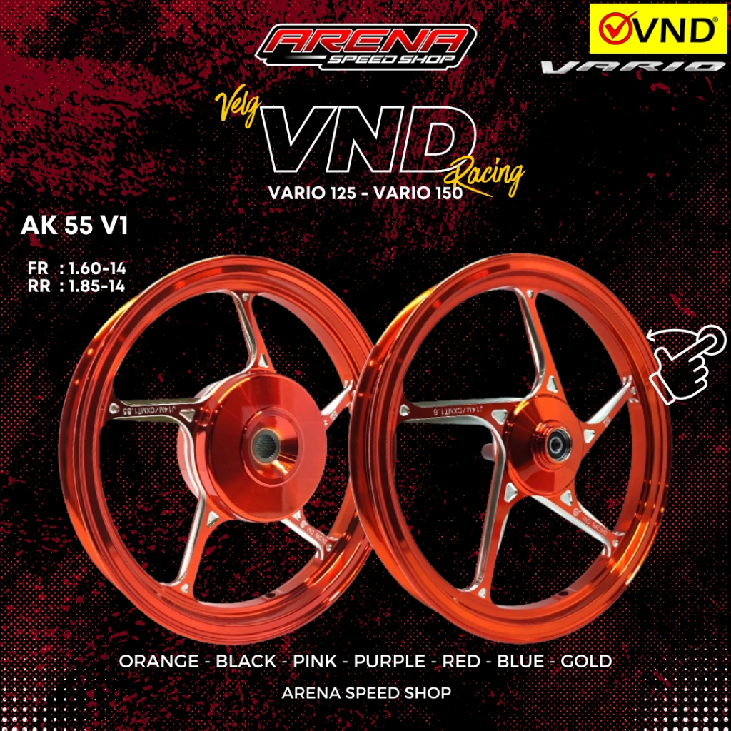 Jual VND AK 55 160x14 & 185x14 - Velg Racing Vario mdl Enkei Vario 125 Vario 150 Led New Old ...