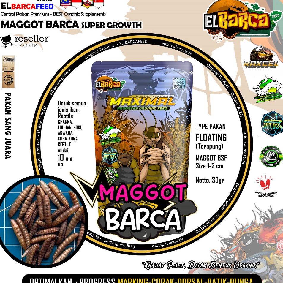 Jual On Sale MAGGOT BARCA SUPER GROWTH Maggot BSF Pakan Pelet Ikan ...