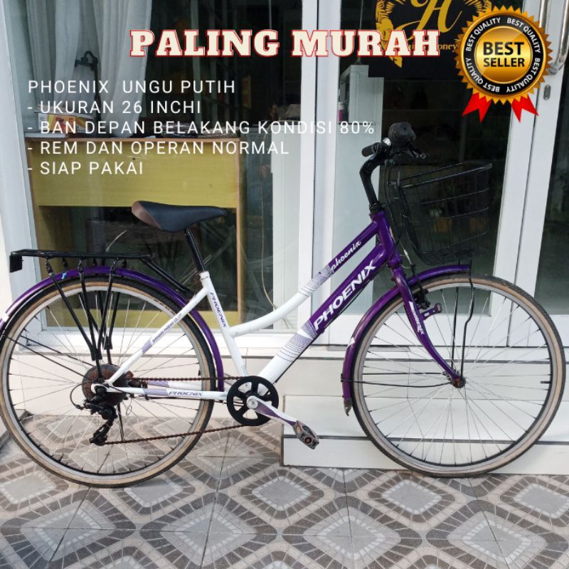 Jual Sepeda wanita cewek perempuan keranjang dewasa ukuran 26 bekas ...