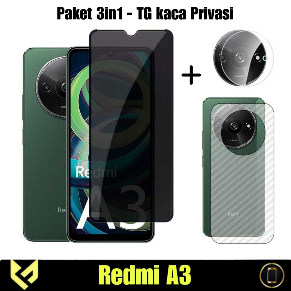 Jual Paket 3IN1 For Xiaomi Redmi A3 2024 Anti Gores Layar Free Lens ...
