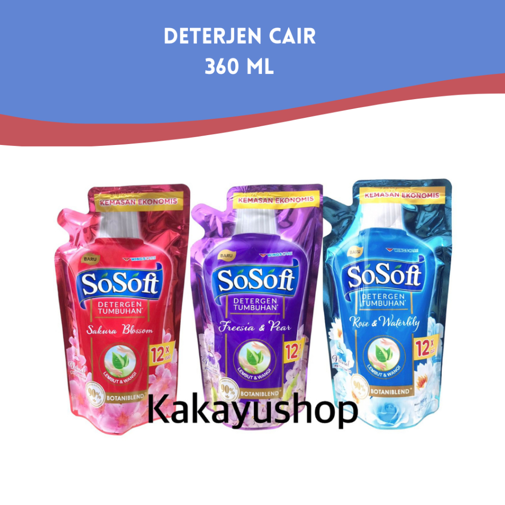 Jual SO SOFT Deterjen Cair Tumbuhan Refill 360ml | Shopee Indonesia