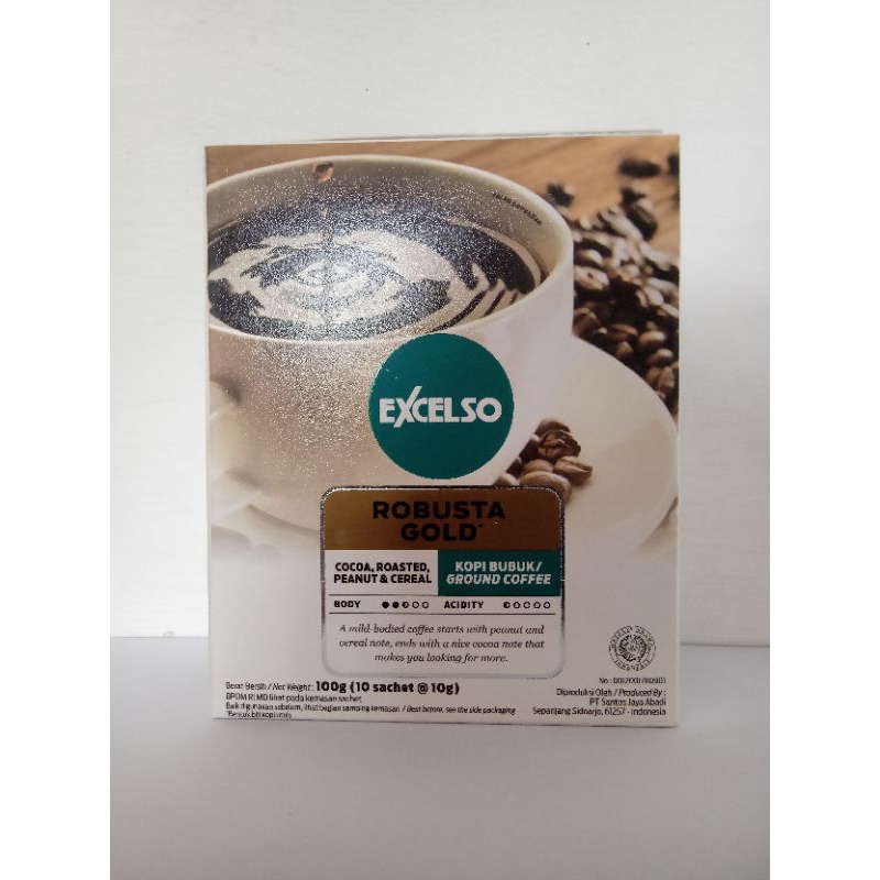 Jual kopi excelso robusta gold per box isi 10 sachet | Shopee Indonesia