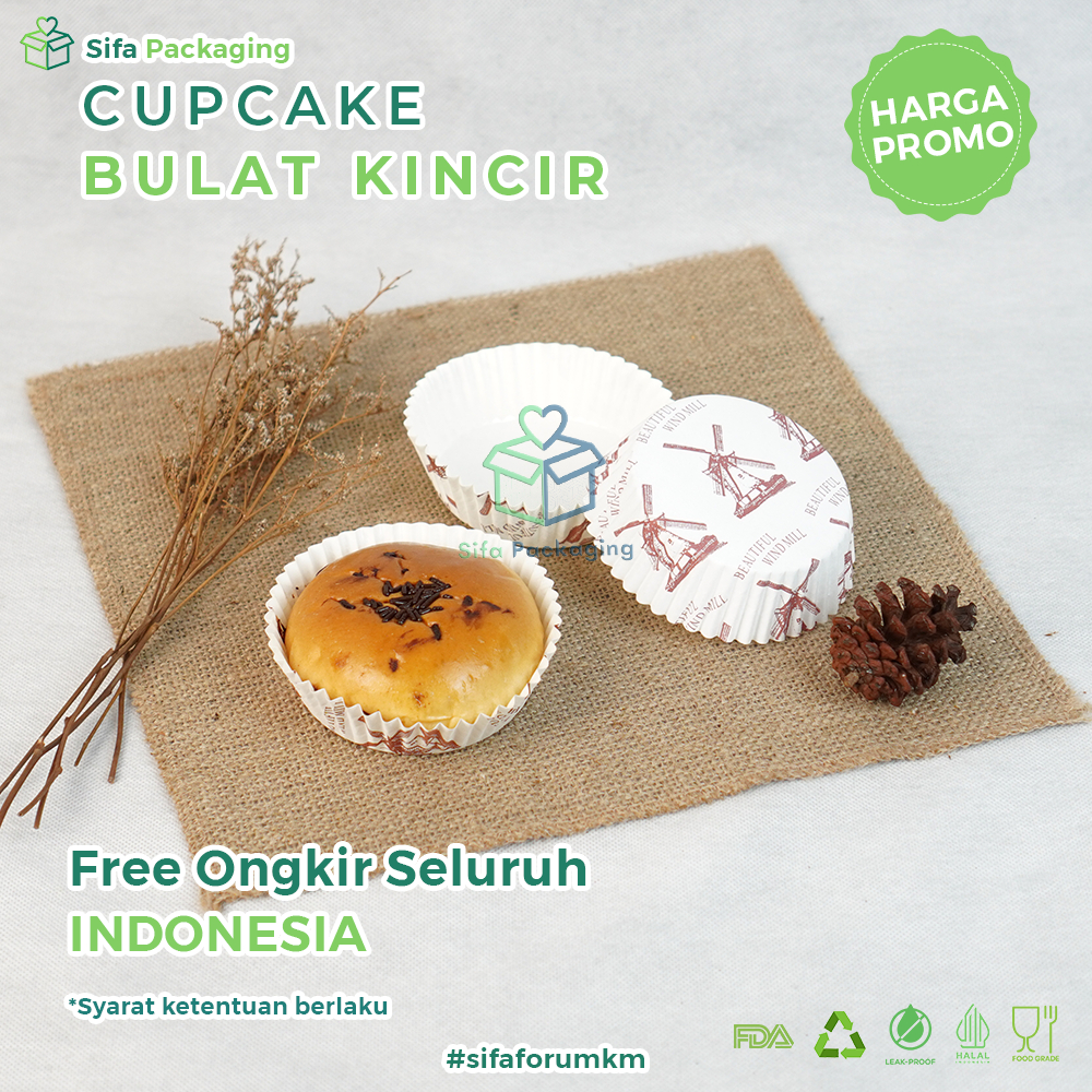Jual Paper Cup Case Roti Bulat Kincir Kertas Bolu Kukus 8 cm Alas Kue ...