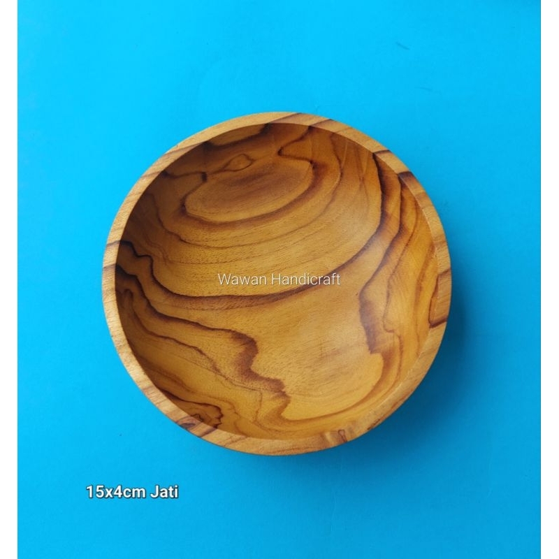 Jual mangkok kayu/mangkok liuk/mangkok sup/mangkok kayu jati 15x4cm ...