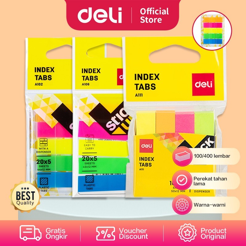 Jual Deli Sticky Note / Index Tabs EA10202 | Shopee Indonesia