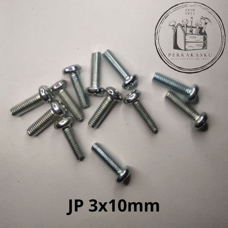 Jual BAUT BESI GALVANIS JP M3X10MM | Shopee Indonesia
