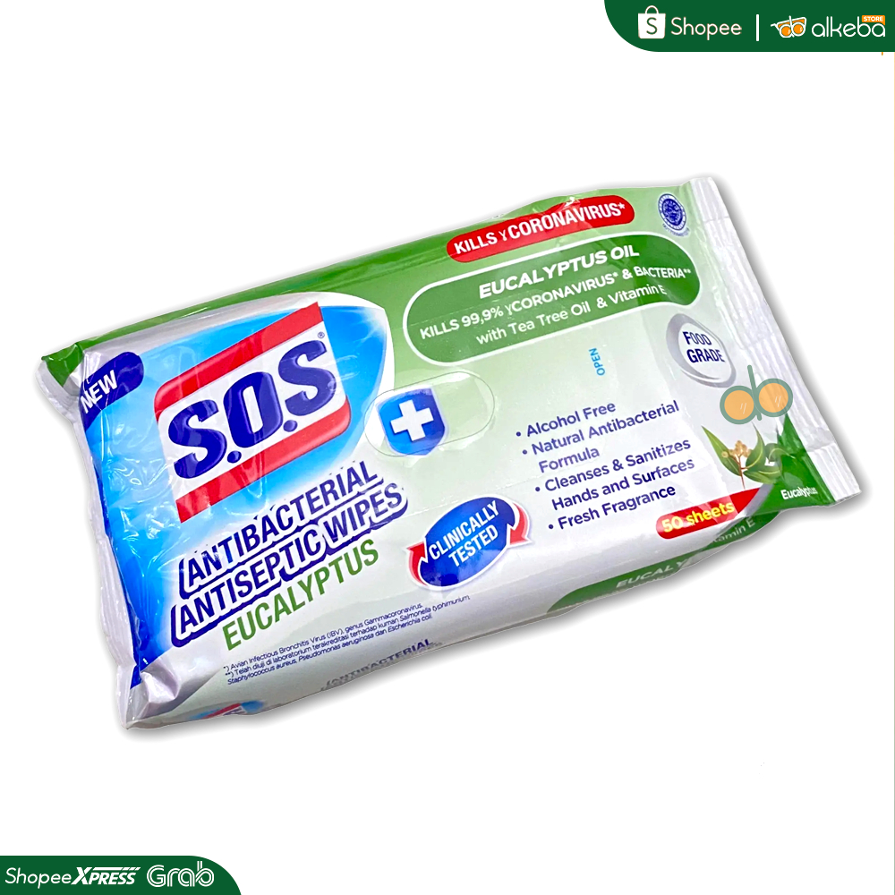 Jual Tissue 50s SOS Disinfektan Natural Eucalyptus Oil & Tea Tree ...
