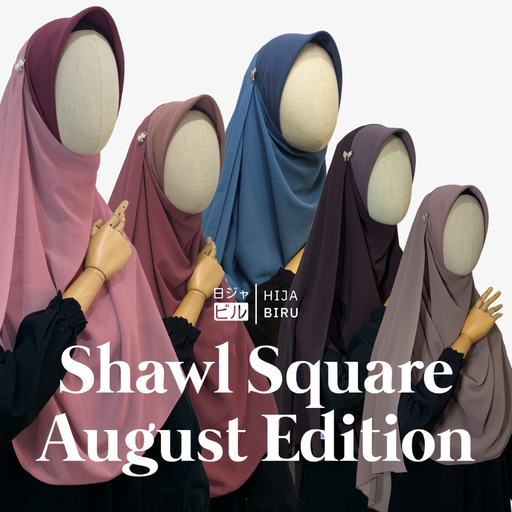Jual Hijabiru August Edition - Hijabiru Shawl Square / Pashmina Segi ...