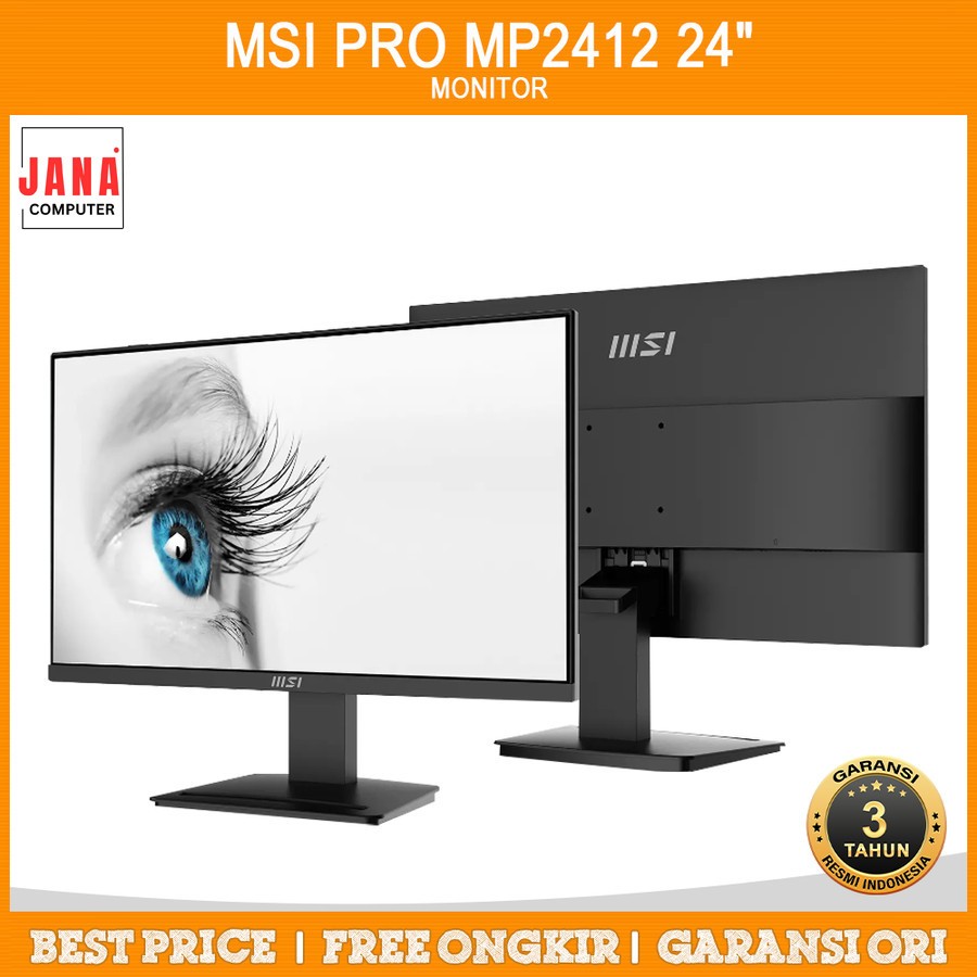 Jual LED MSI PRO MP2412 24" Eyecare 100Hz Full HD 1080p Business ...
