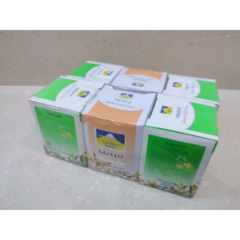 Jual 1 Pak KRIM METRO SNOW WHITE & SOFT CREAM 60gr, 1 PAK (isi 6pcs ...
