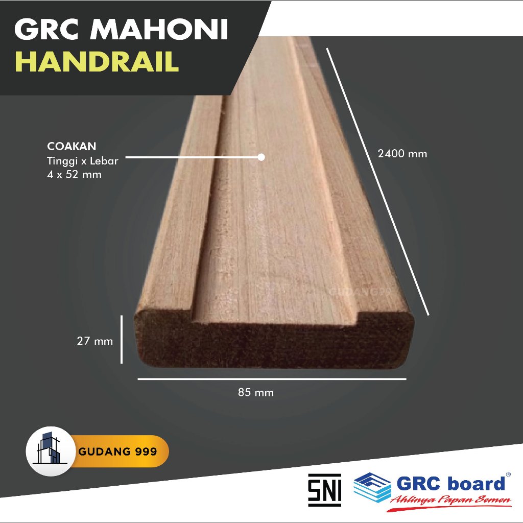 Jual Grc Mahoni Handrail / Pegangan Tangga / Railing Tangga / Handeling ...