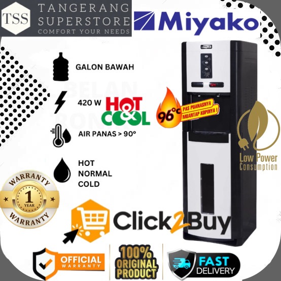 Jual DISPENSER MIYAKO WDP300 WDP-300 GALON BAWAH SUPER HOT TECHNOLOGY ...