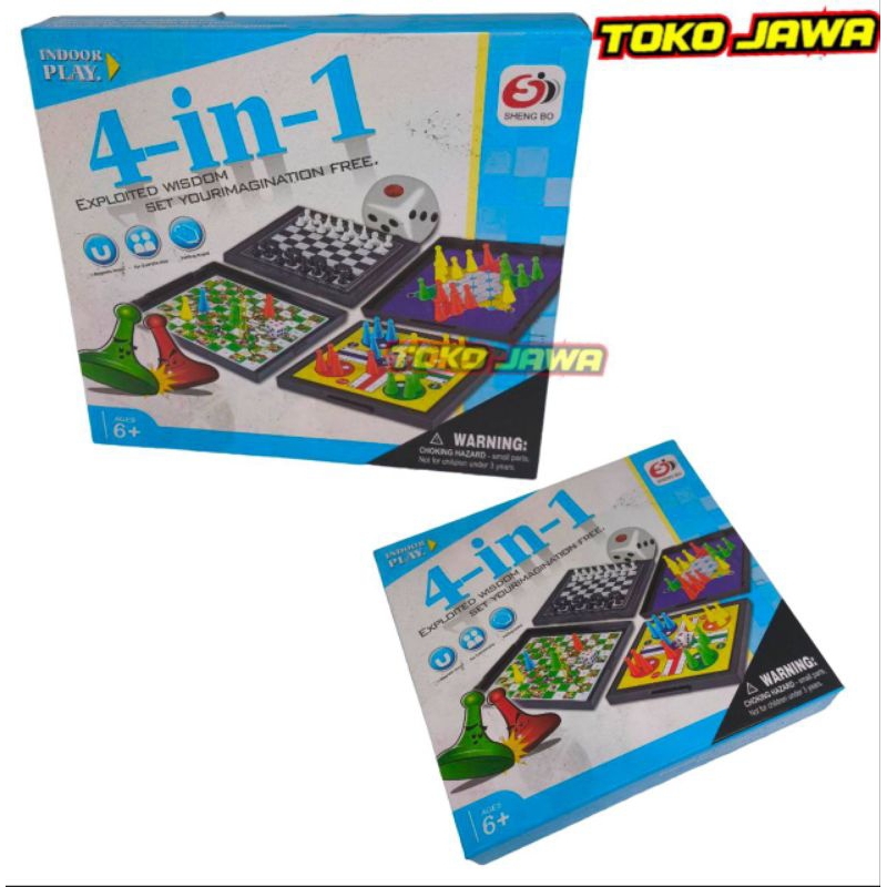 Jual Mainan Board Game Ular Tangga Magnet Magnetic 4 in 1 Catur Ludo ...