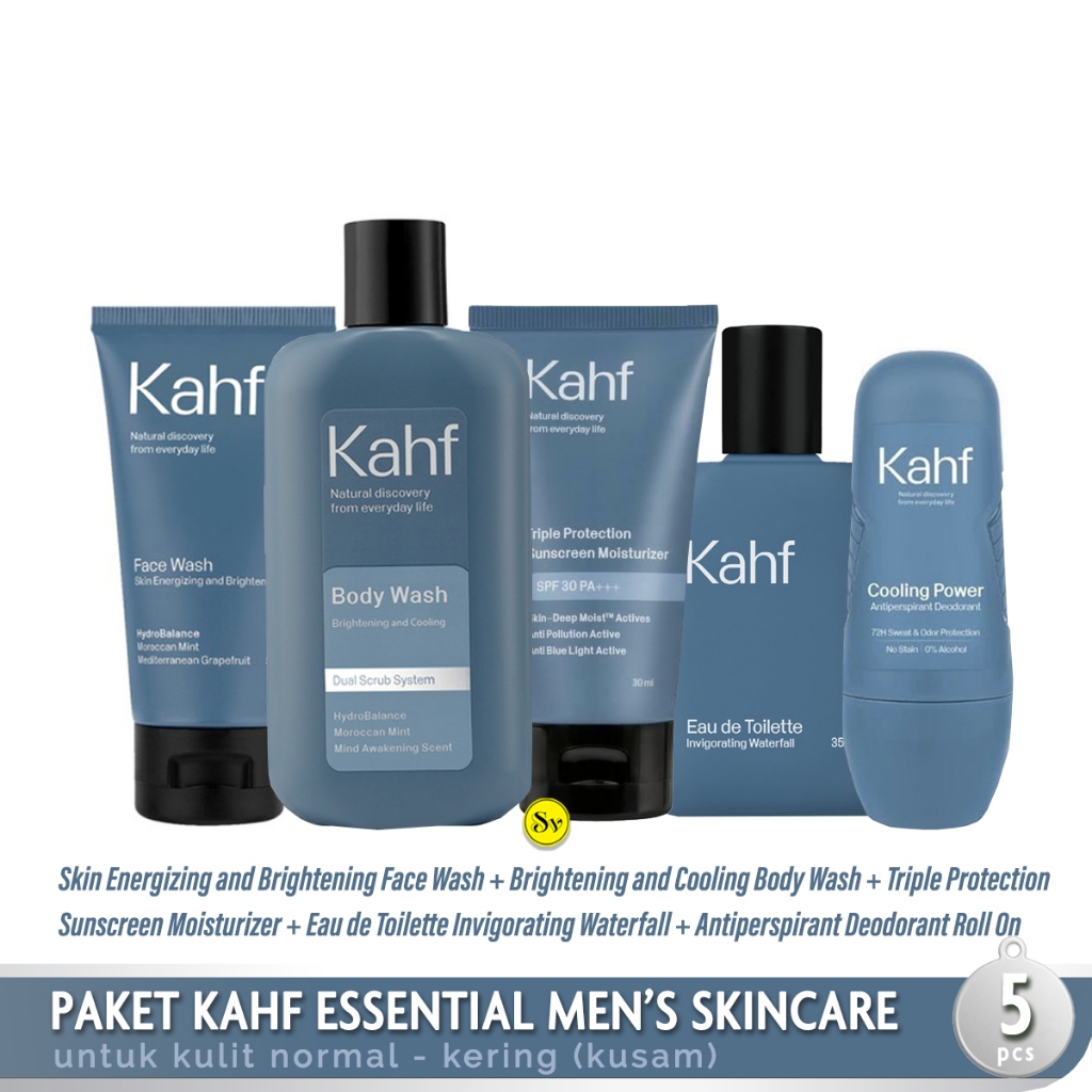 Jual Paket Kahf Essential Men's Skin Care Lengkap 6 pcs - Paket ...