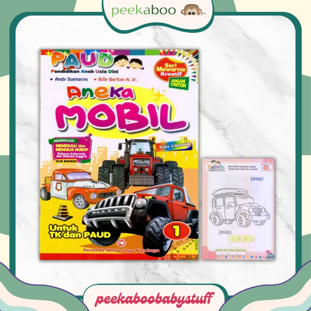 Jual BUKU ANAK PAUD TK KREATIF - TEMA MOBIL 1 || ANEKA KREATIF MEWARNAI ...