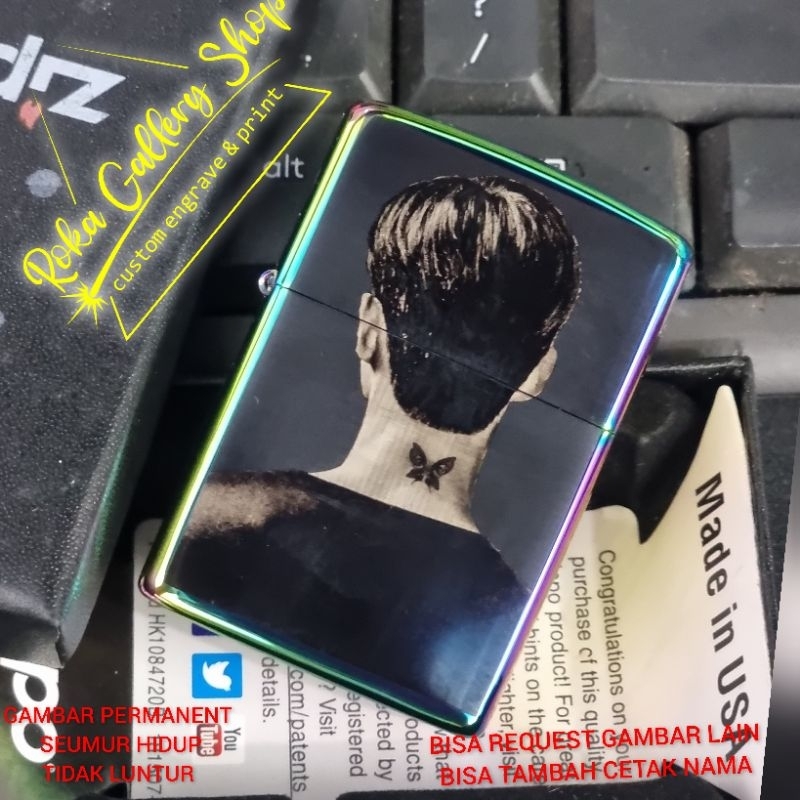 Jual korek api zippo nevertheless song kang tatto custom gambar grafir ...