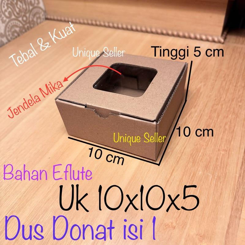 Jual Dus Box Kotak Donat isi 1 Uk 10x10x5 EFLUTE WINDOW / Dus Box Kotak ...