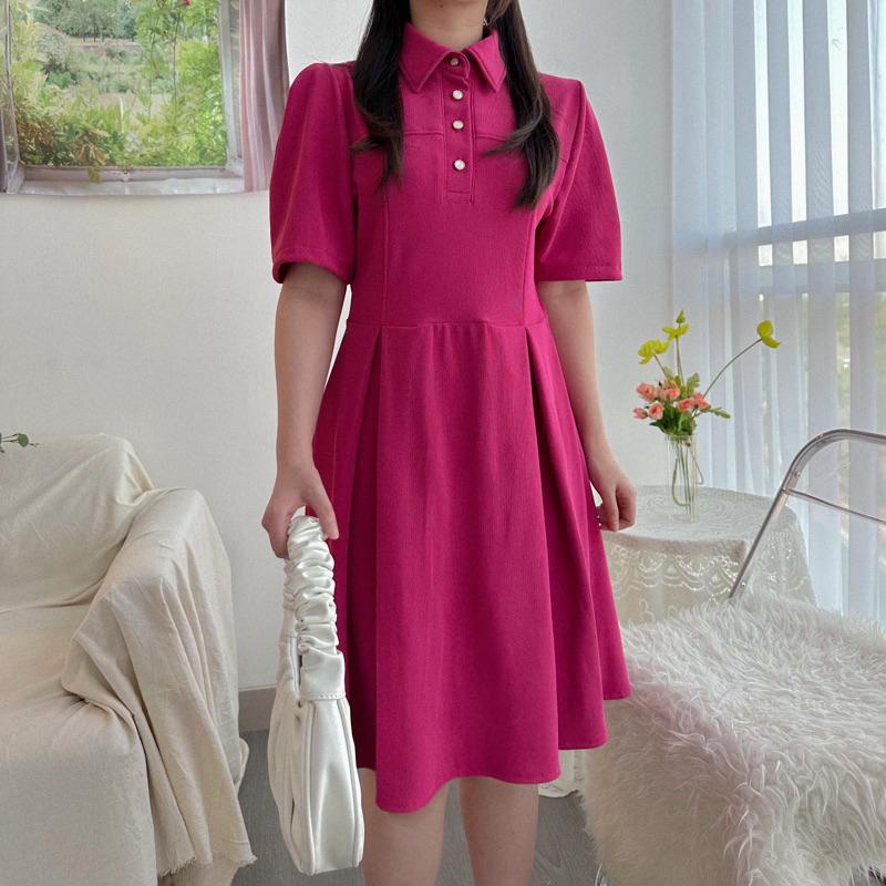 Jual KANON - Minami Dress - Dress kemeja rajut midi design casual ...