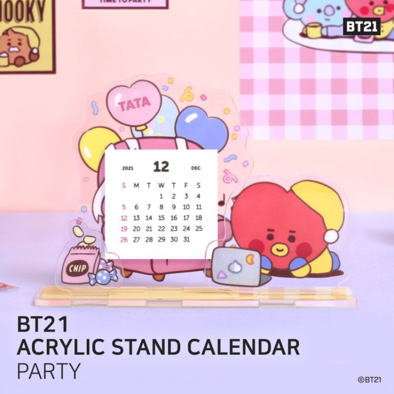Jual ACRYLIC STAND CALENDAR BT21 TATA OFFICIAL standee akrilik bts ...