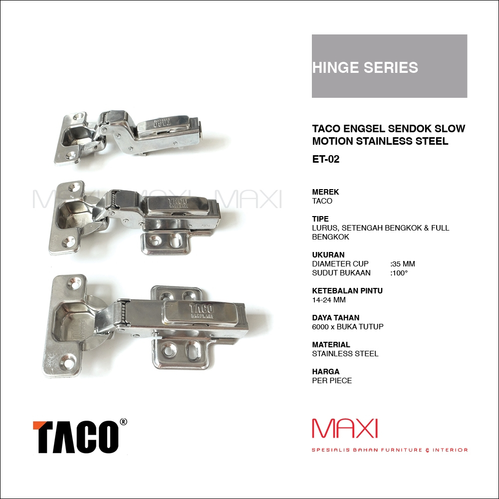 Jual Taco Engsel Sendok Slow Motion Stainless Steel SUS 304 ET02 ...