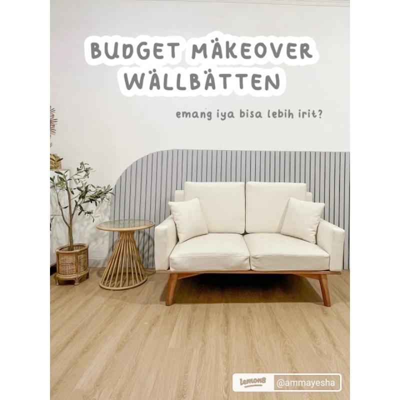 Jual ♦️ISH♦️MDF/HMR 3 mm panjang 3 cm x 122 cm Lis Dinding Profil Wall ...