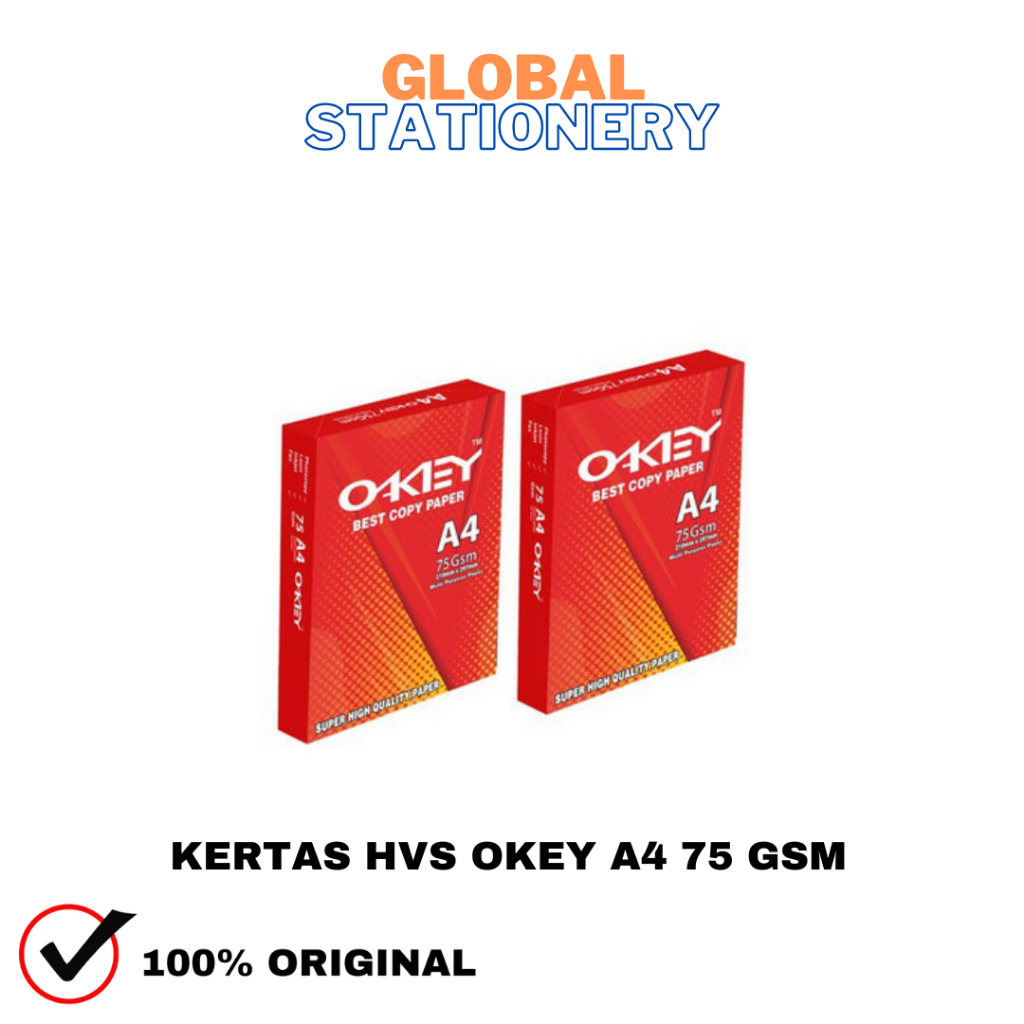 Jual KERTAS HVS COPY PAPER PRINTING PAPER OKEY A4 75 GSM | Shopee Indonesia