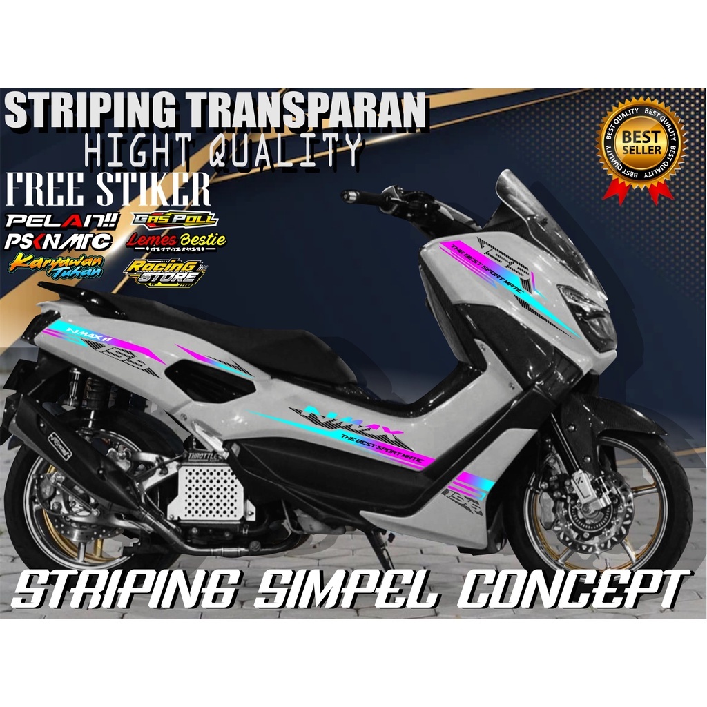 Jual Striping Stiker NMAX 155 Old Variasi Transparan Simpel - Stiker ...