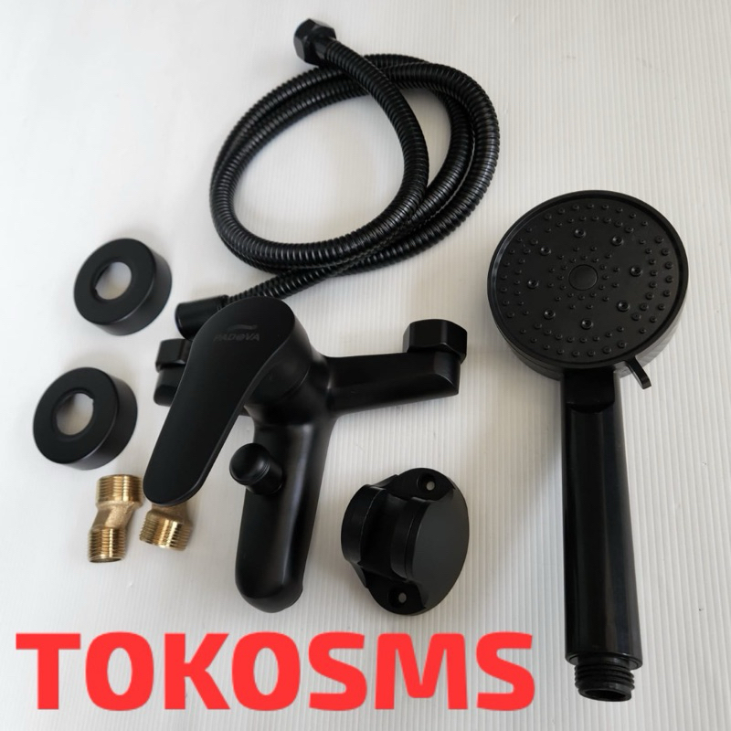 Jual kran shower bathub black keran air panas dingin kran bath tub ...