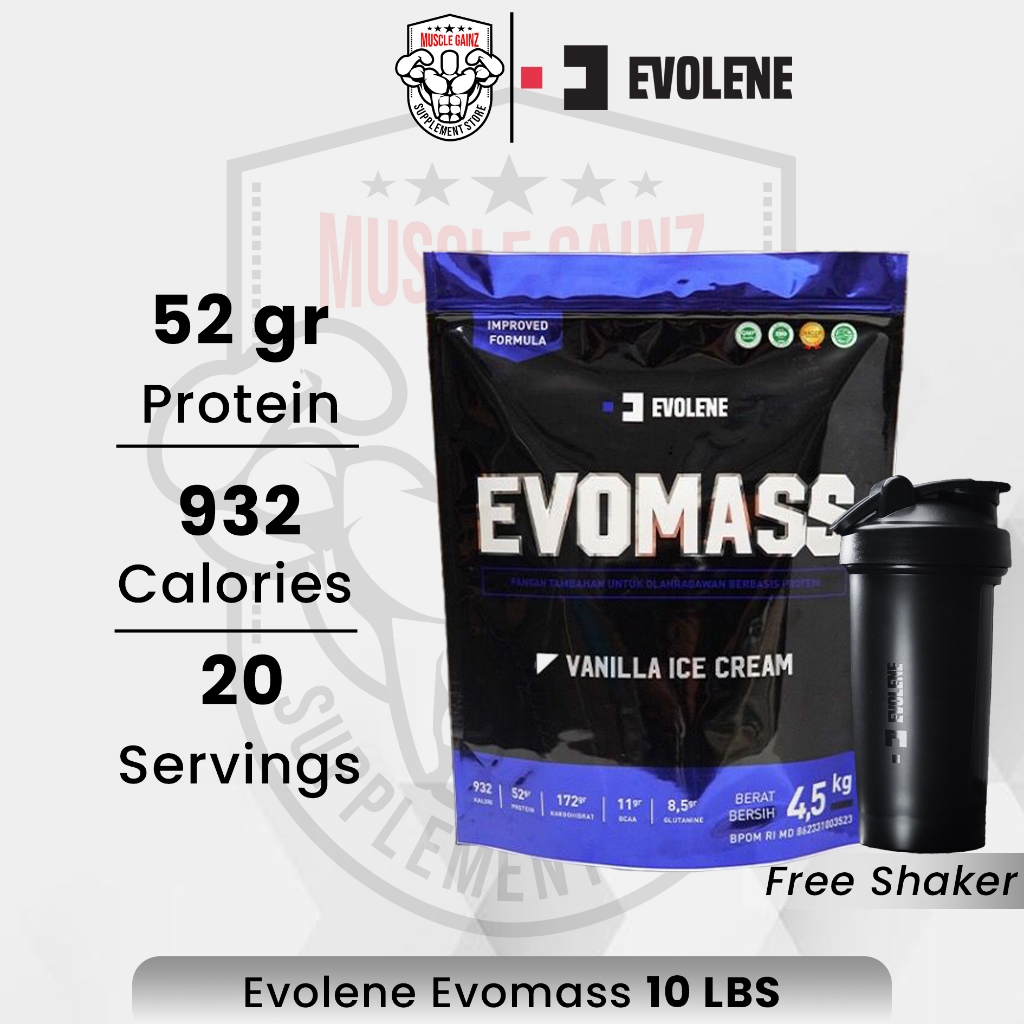 Jual Evolene Evomass 10lbs Evo Mass Evomas Gainer Penambah Berat Badan ...