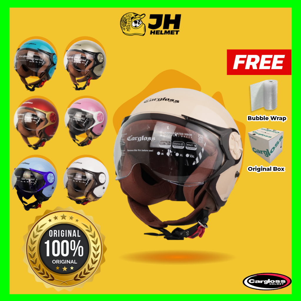Jual Helm Retro Cargloss Original YRH Hijab SNI | GRATIS ONGKIR | Helm ...